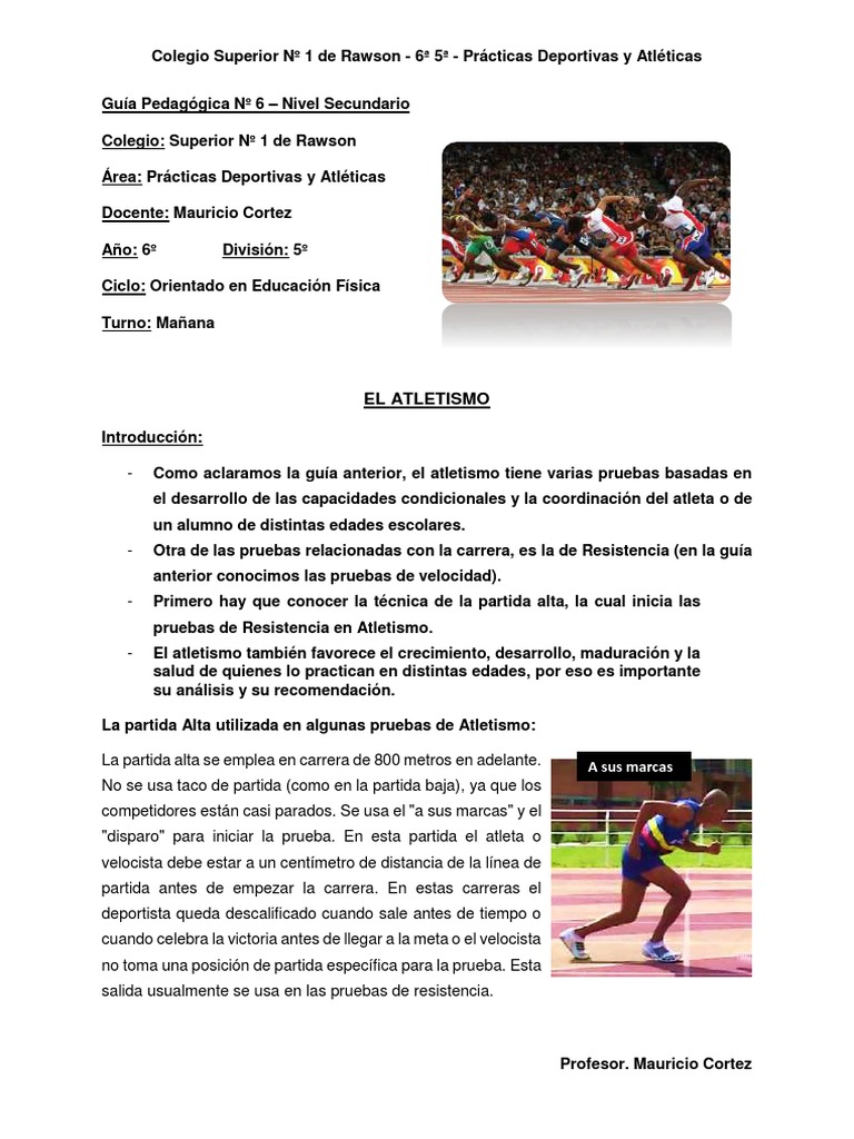 Colegio Superior #1 de Rawson - 6º5º - Practicas Deportivas Atleticas ...