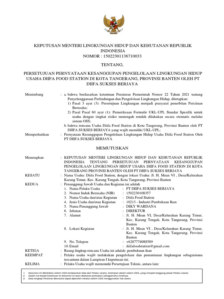 Persetujuan PKPLH | PDF