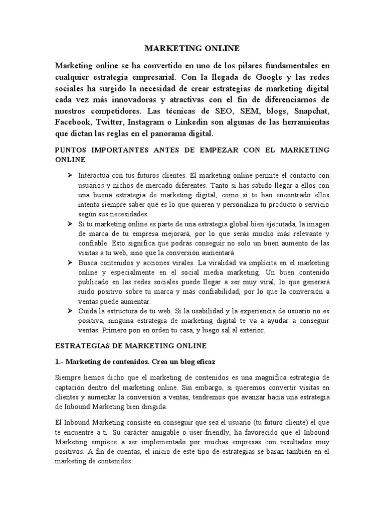 7 Estrategias de Marketing Online | PDF | Marketing | Posicionamiento en buscadores