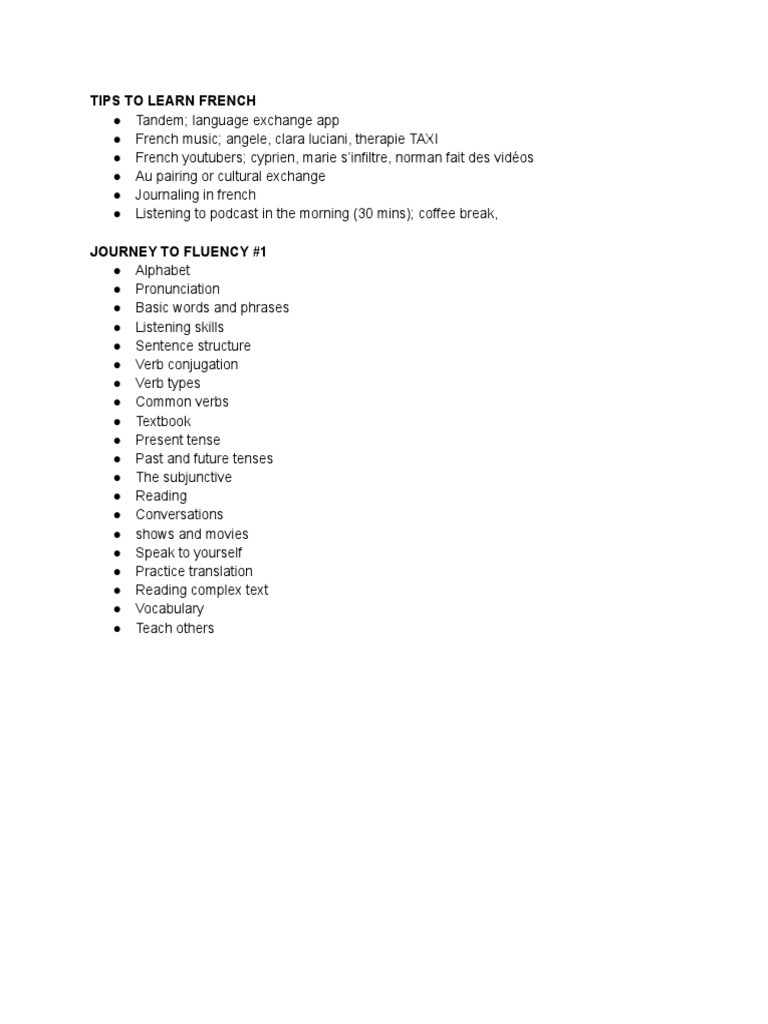 Tips To Learn French | PDF | Language Arts & Discipline | Foreign ...