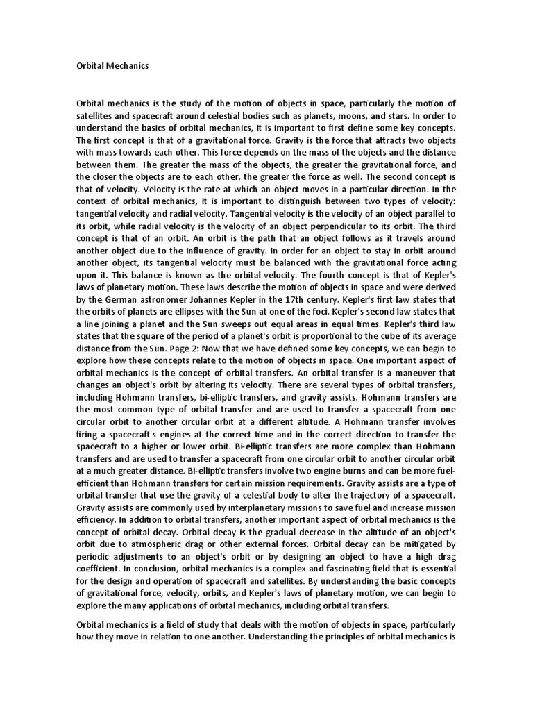 Understanding Orbital Mechanics: The Essential Principles Behind ...