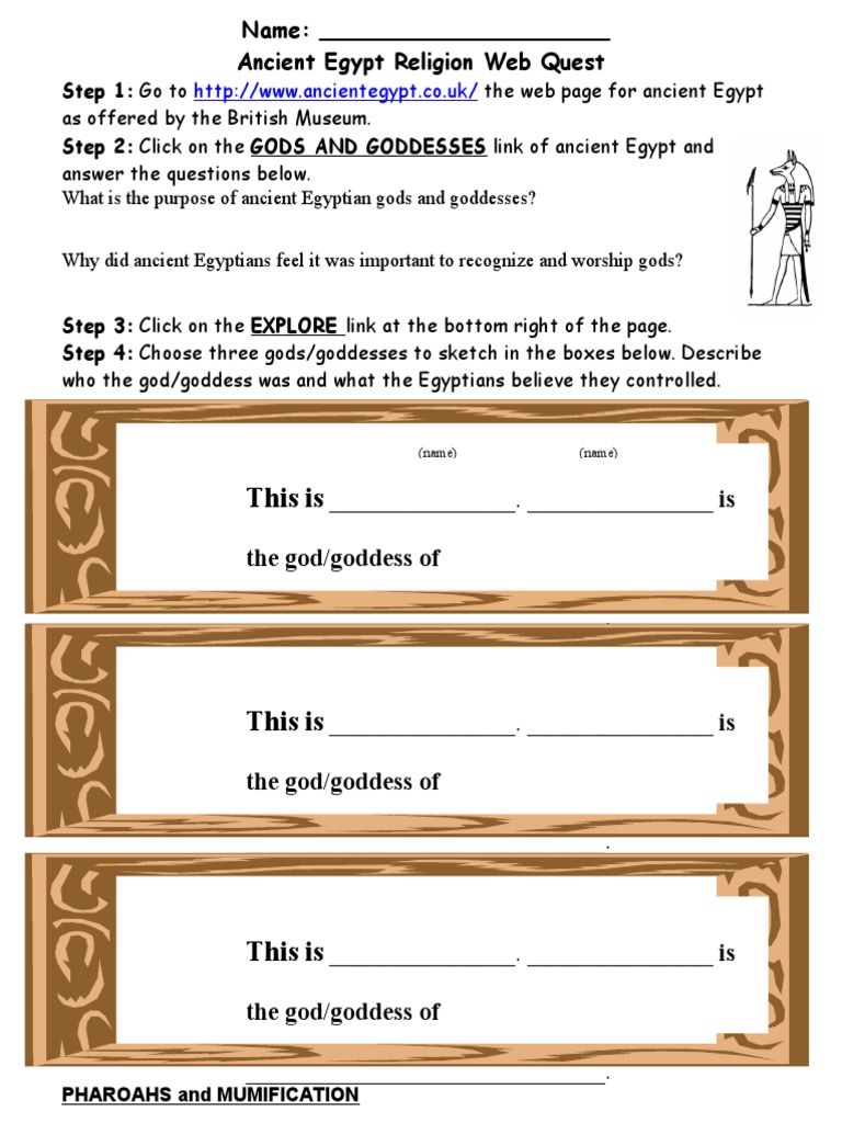 Ancient Egypt Religion Exploration Guide | PDF | Ancient Egypt ...