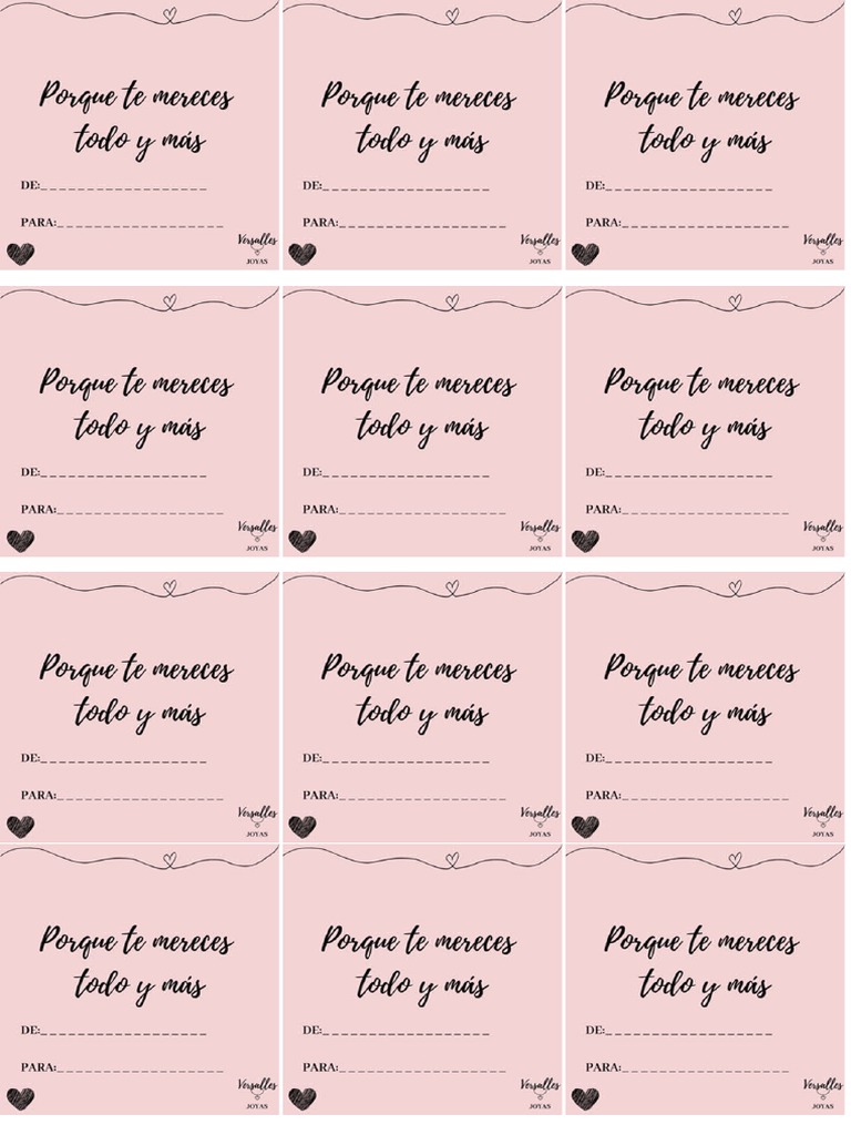 Tarjetas de y para | PDF