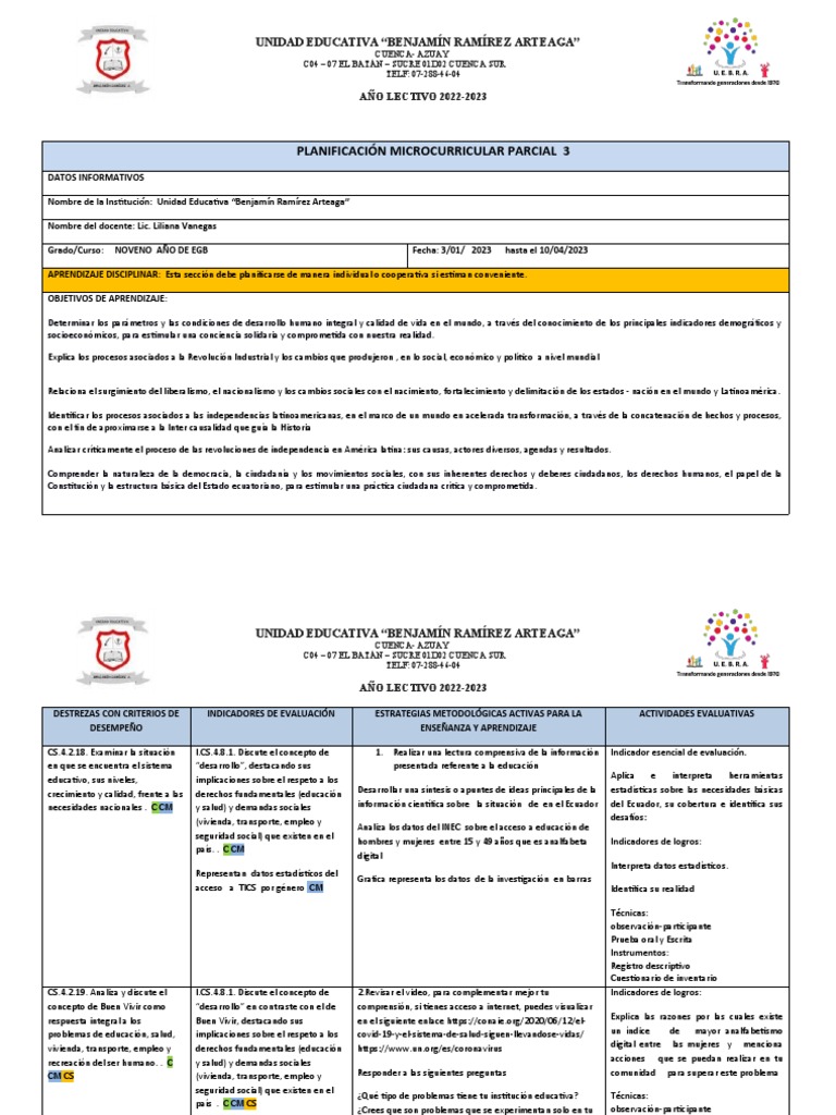 Parcial 3 Noveno | PDF | America latina | Ecuador