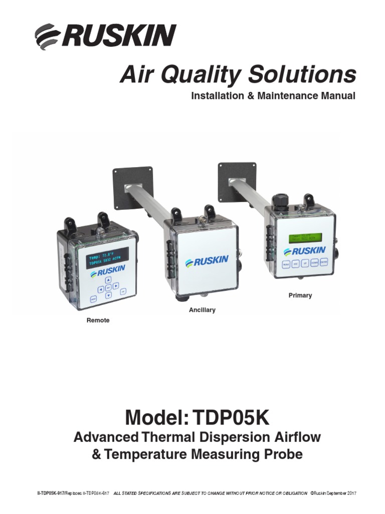 Ruskin TDP05K Install Manual AM PDF | PDF | Duct (Flow) | Electromagnetic Interference