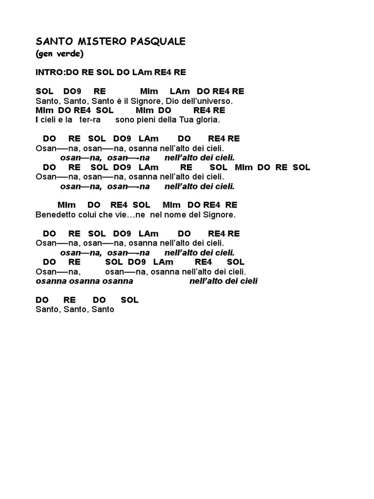 Santo Mistero Pasquale | PDF