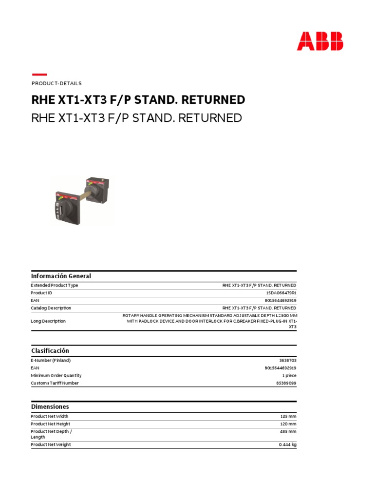 1SDA066479R1 Rhe xt1 xt3 F P Stand Returned | PDF | Computing