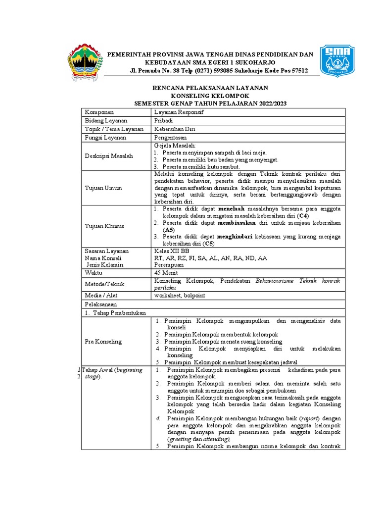 RPL Konseling Kelompok | PDF