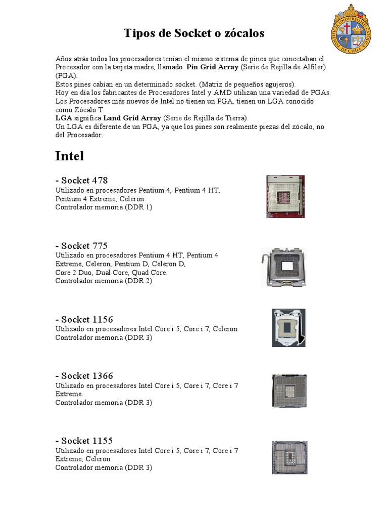 Tipos de Socket o Zócalos | PDF