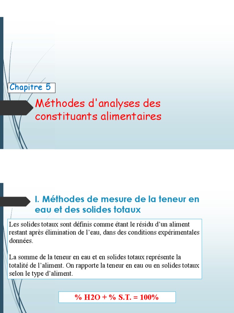 Méthodes d'analyse des glucides alimentaires | PDF | Chimie ...