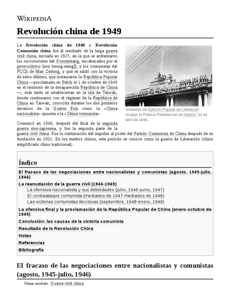 Revolución China de 1949 | PDF | Chiang Kai-Shek | Guerra civil china