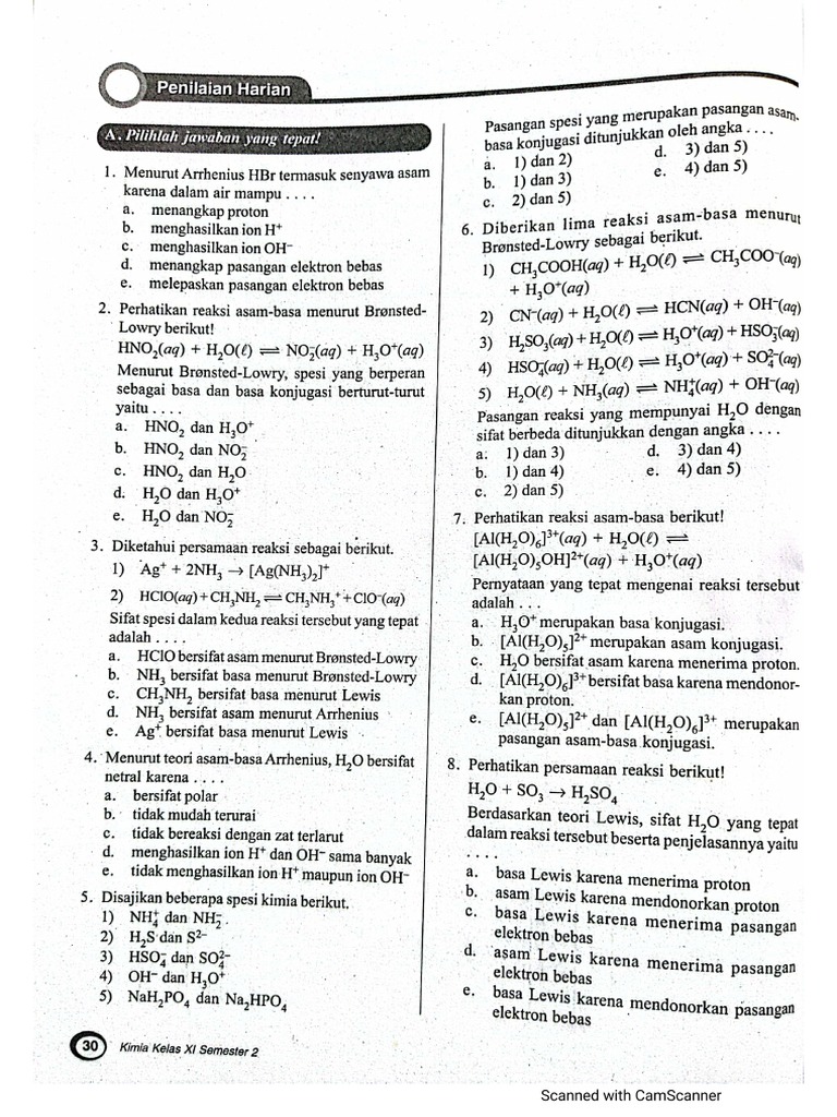 Soal PH Asam Basa 2022 | PDF