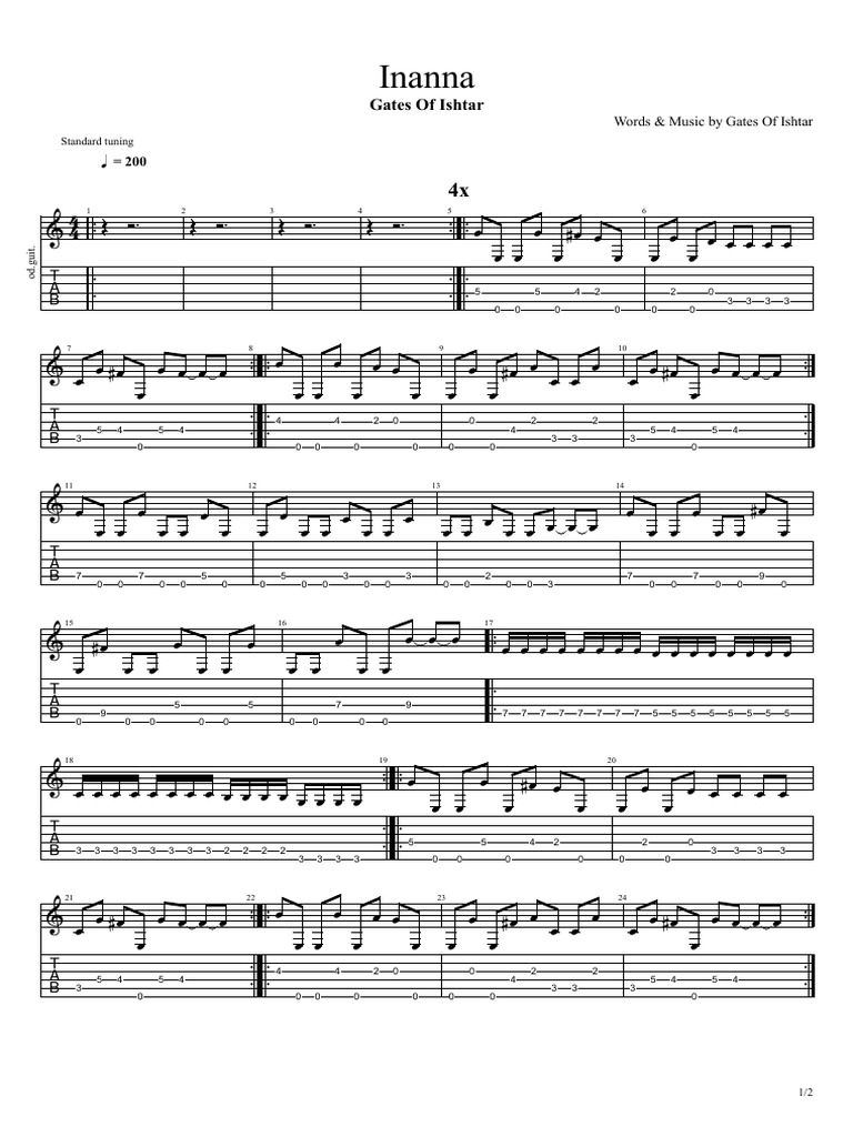 Gates of Ishtar - Innana Guitar 1 | PDF | Mesopotamian Mythology