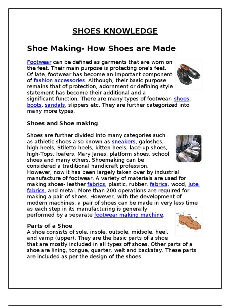Shoe Making | PDF | Shoe | Leather