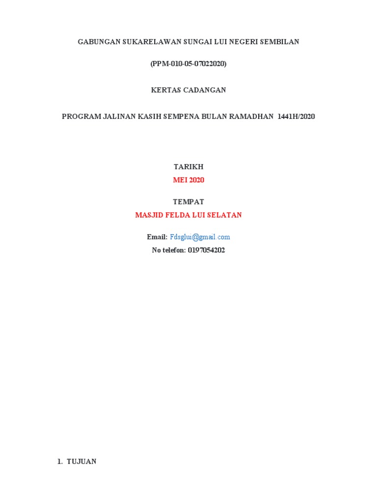 Program Jalinan Kasih Sempena Bulan Ramadhan Bersama Asnaf | PDF