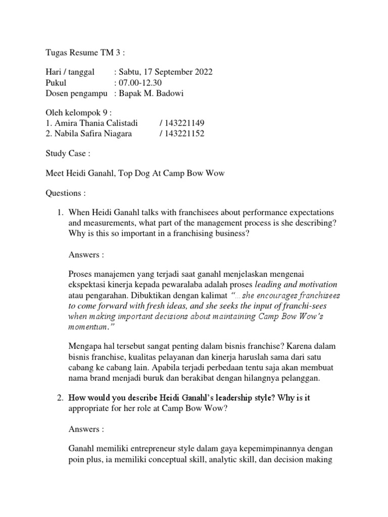 Kel. 9 - Tugas TM Ke 5 - Case | PDF