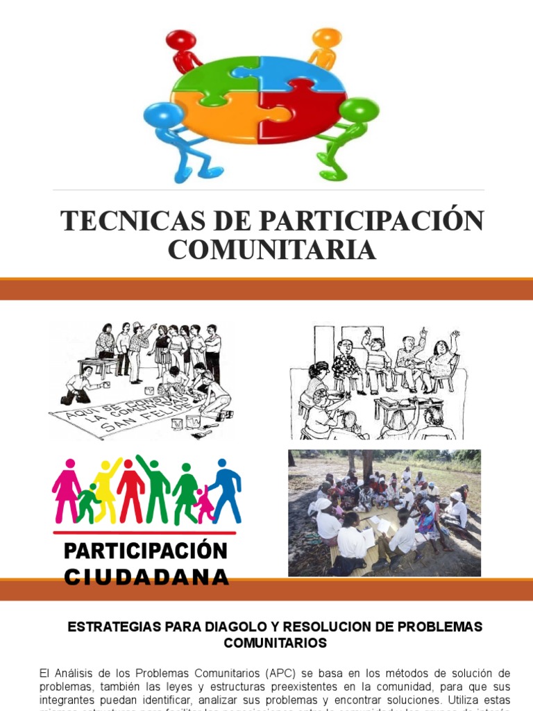 Estrategias participativas para la resolución de problemas comunitarios ...