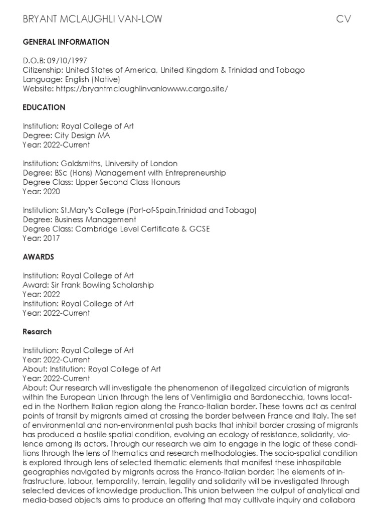 CV (Selected Projects) | PDF