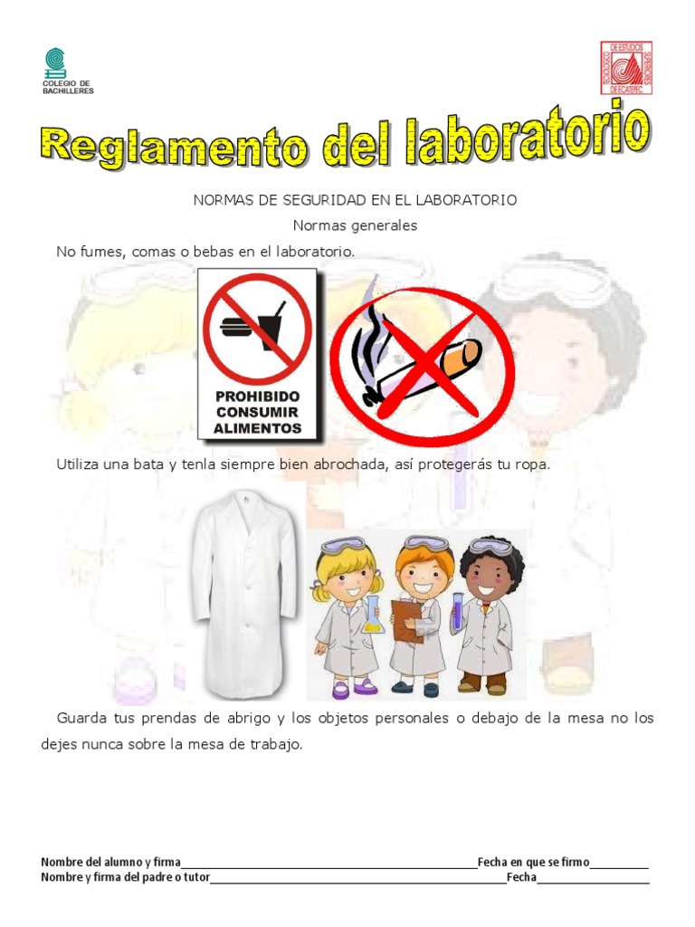 Reglamento Del Laboratorio | PDF | Agua | Laboratorios