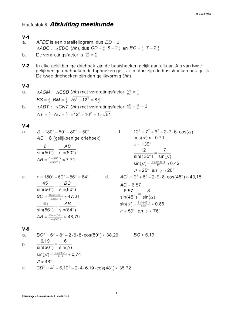 H6 - Afsluiting Meetkunde | PDF