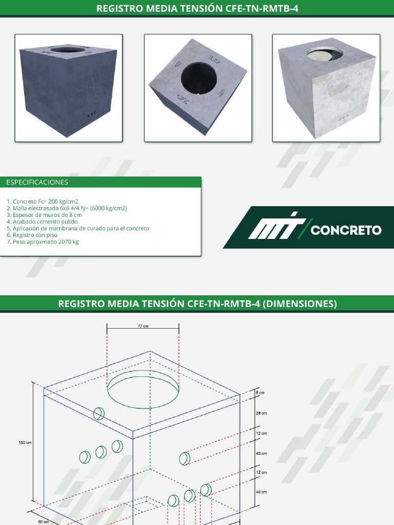 Registro de Media Tension CFE TN RMTB 4 MIT Concreto 01 | PDF