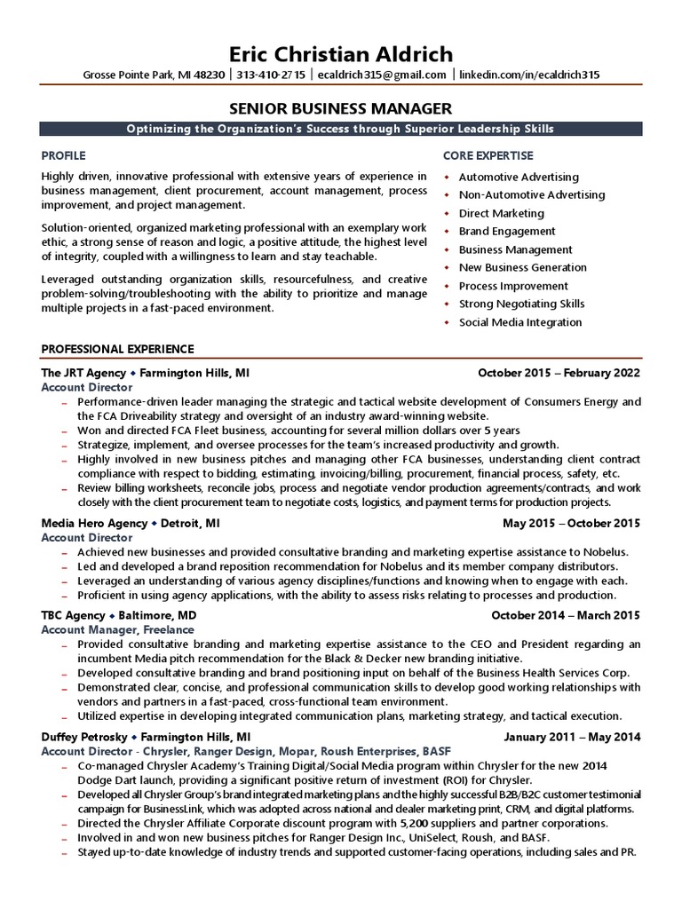 Eric Aldrich Resume 1644924779 PDF | PDF | Marketing | Marketing ...