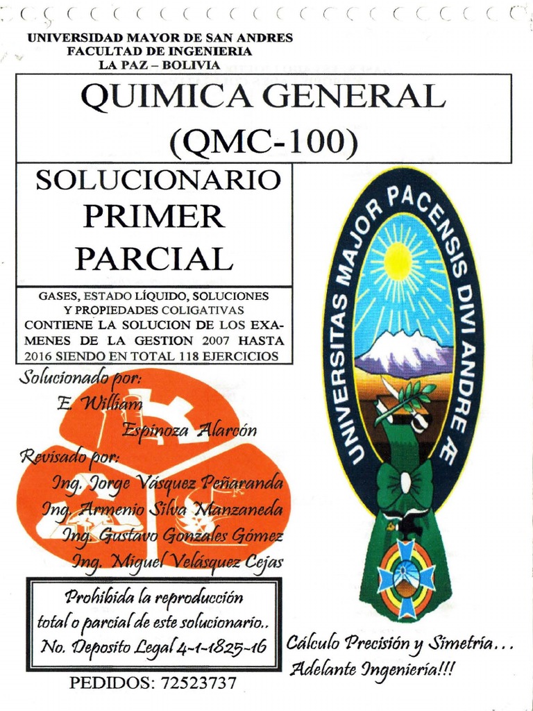 1 Parcial QMC-100 - 021138 | PDF | Mezclas Químicas Homogéneas | Química Física