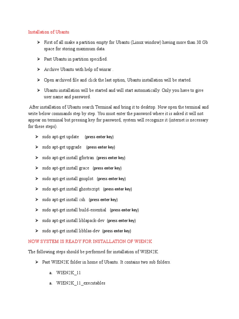 Step of Instalation of Wien2k | PDF | Sudo | Operating System Technology