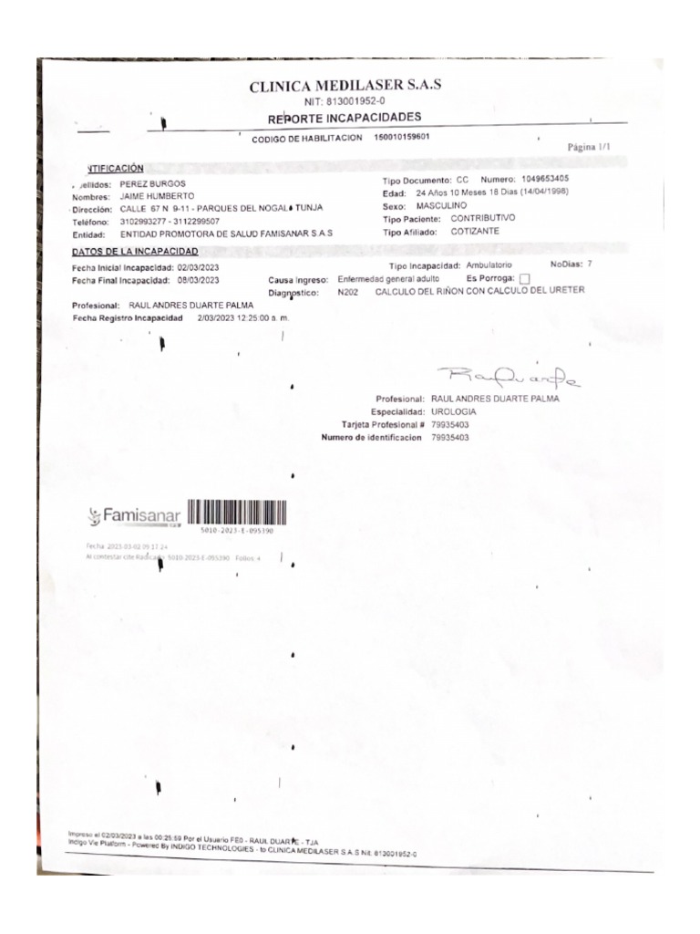 CLINICA MEDILASER S.A.s | PDF