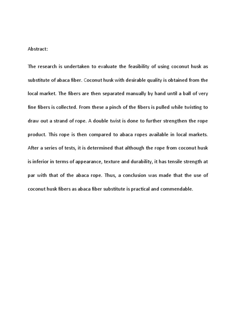 Coconut Husk Rope As Abaca Substitute Pdf Rope Coconut