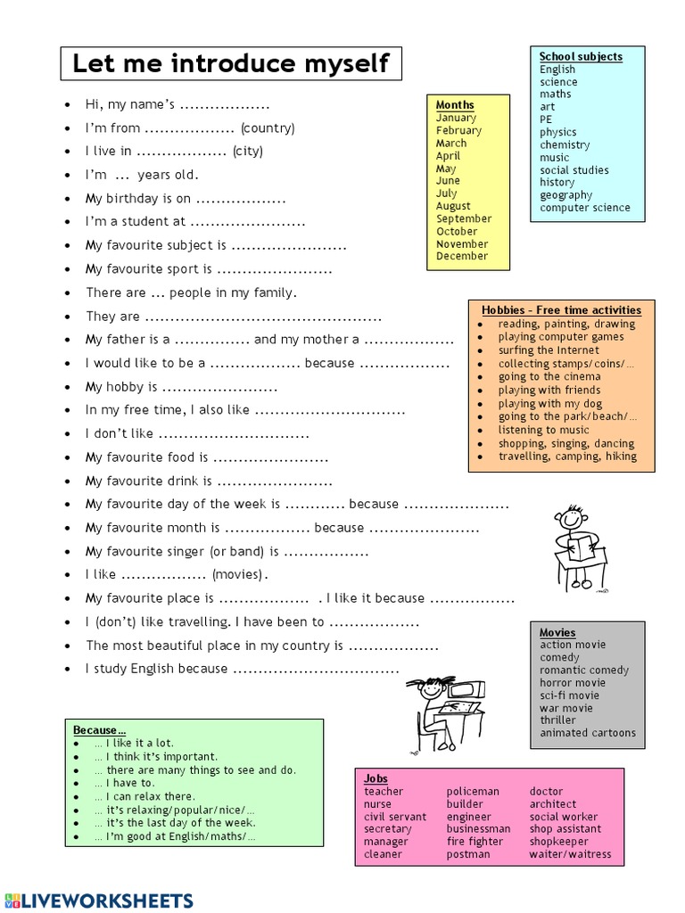 Personal Introduction Template | PDF | Language Arts & Discipline