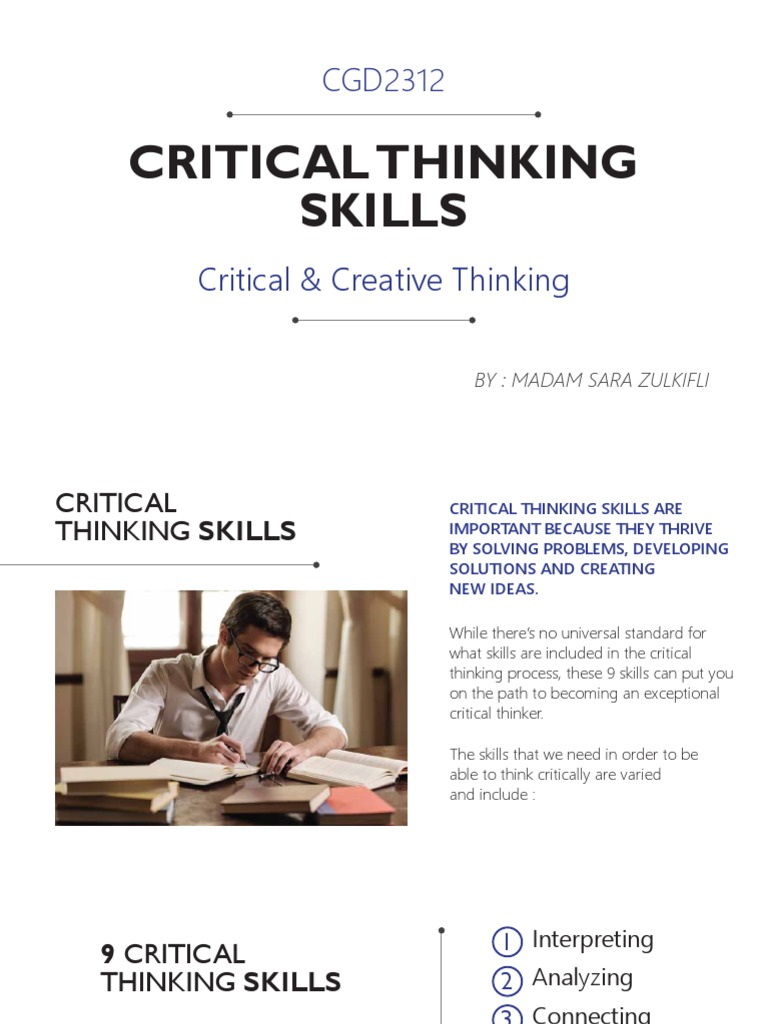 2.3 Critical Thinking Skills | PDF | Critical Thinking | Thought