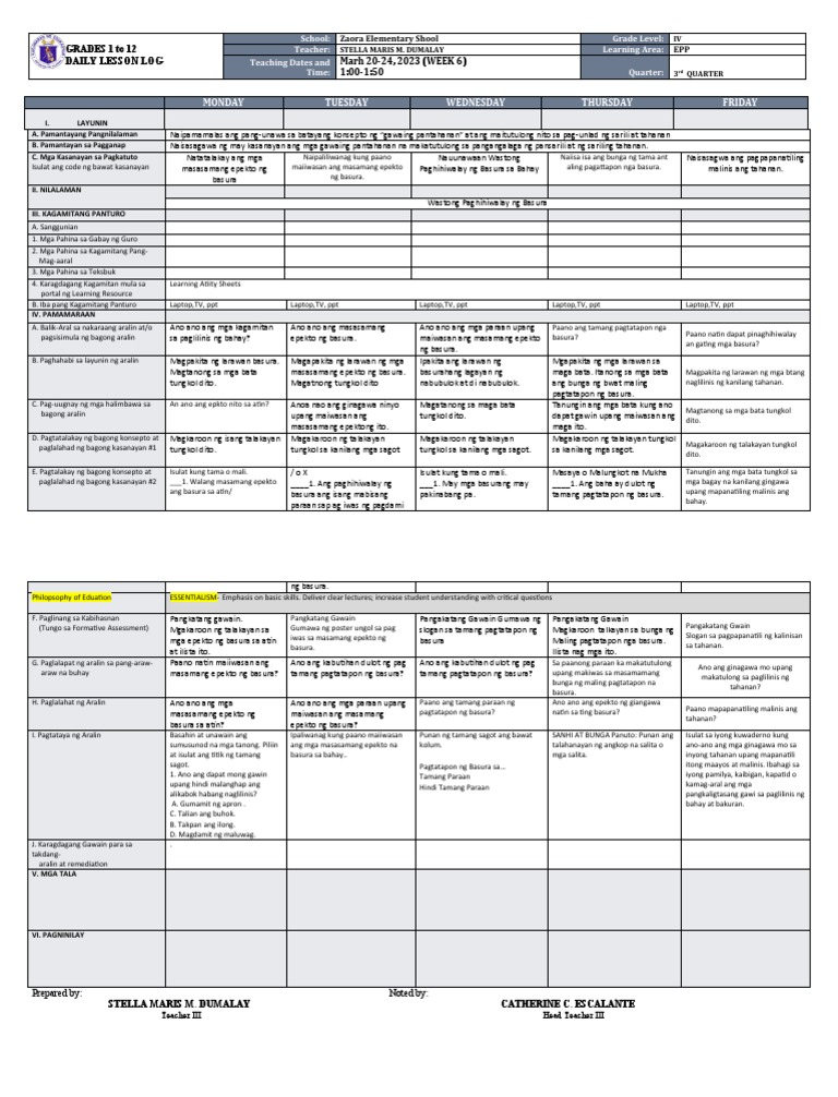 DLL_EPP 4_Q3_W6 | PDF