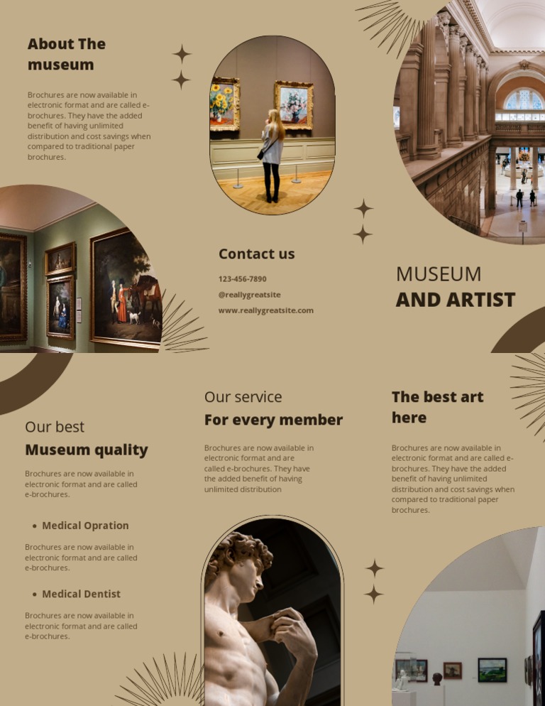 Brown and Gray Creative Museum Art Trifold Brochure PDF | PDF