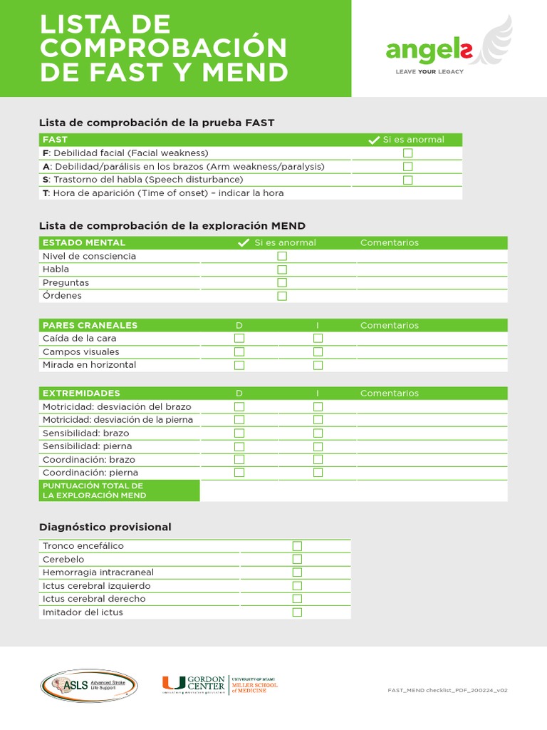 FAST and MEND Checklist | PDF