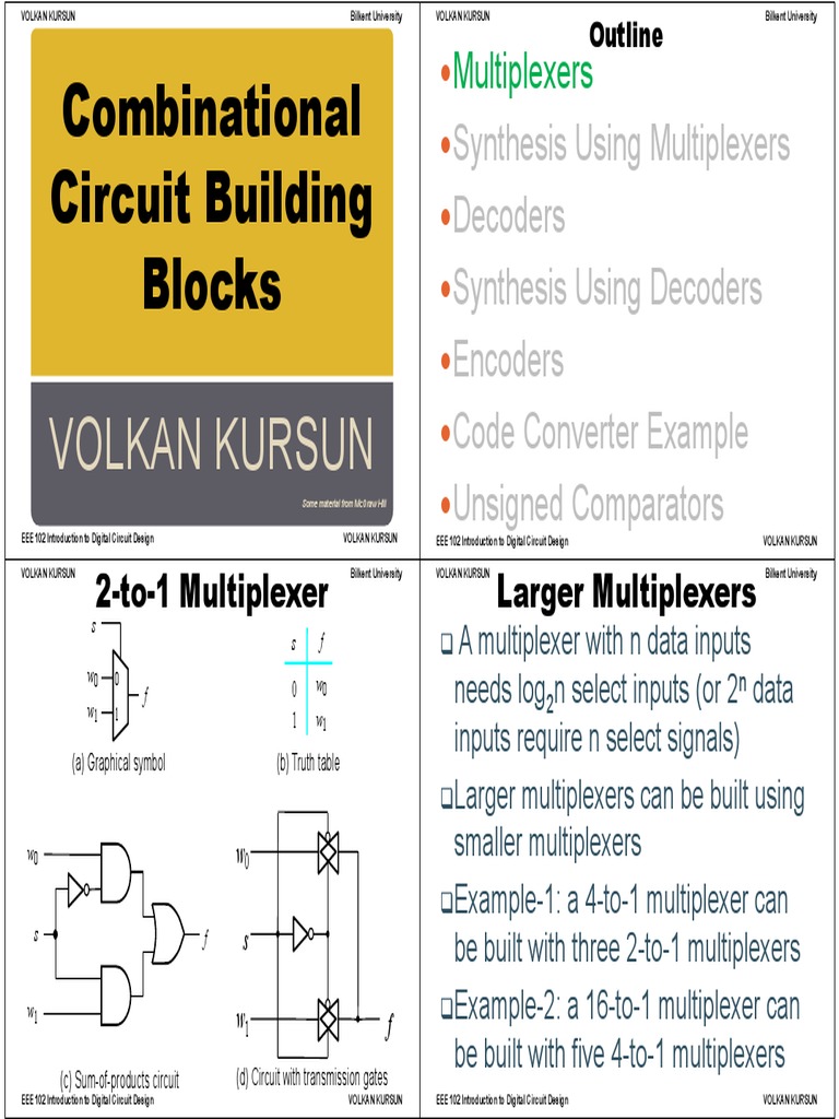 7 Combinational Circuit Building Blocks Pdf Electronic