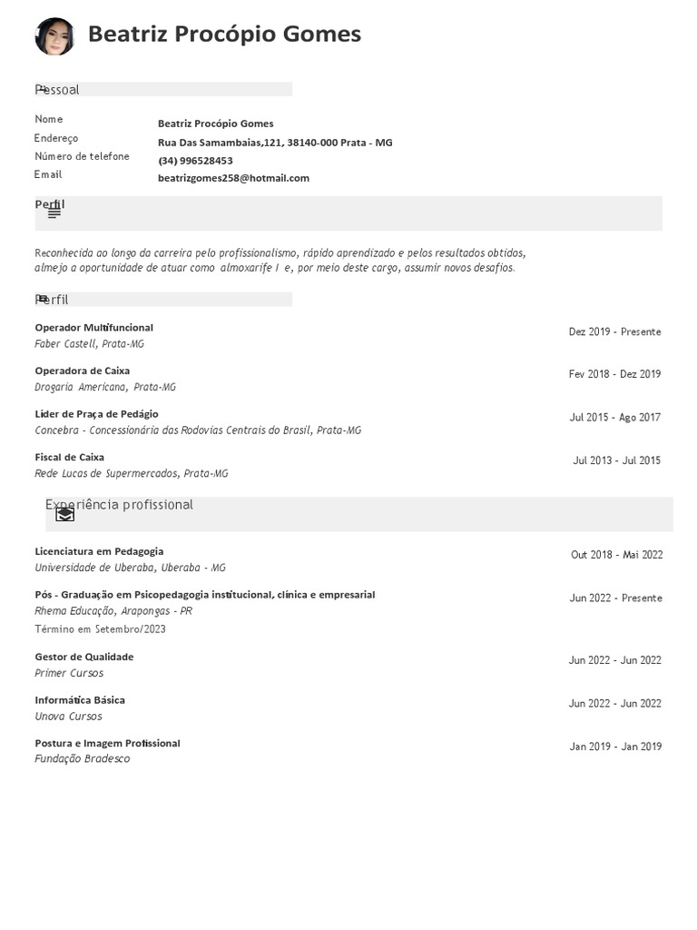 CV - Beatriz | PDF