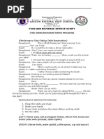 Welcoming Guest Script | PDF | Tableware | Waiting Staff