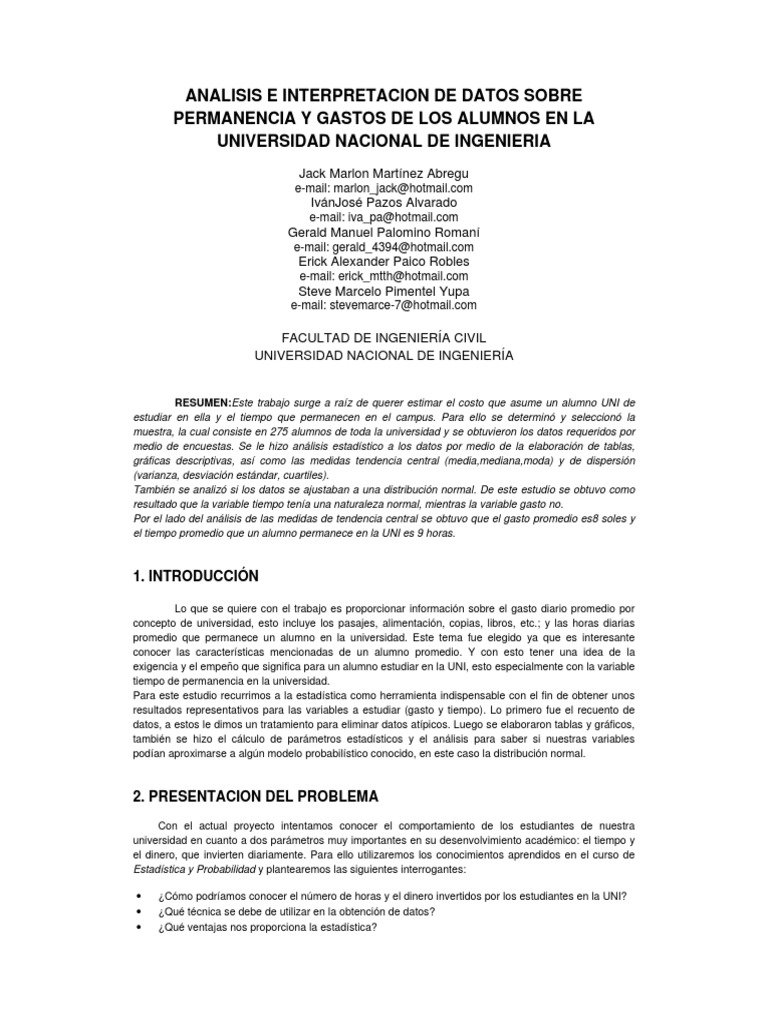 Analisis e Interpretacion de Datos | PDF | Estadísticas | Probabilidad