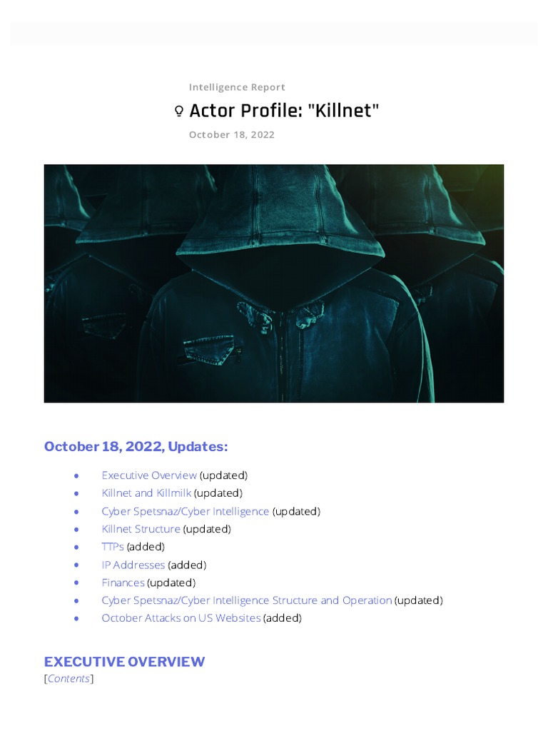 Flashpoint - Actor Profile - Killnet - (October 18, 2022) | PDF | Transmission Control Protocol ...