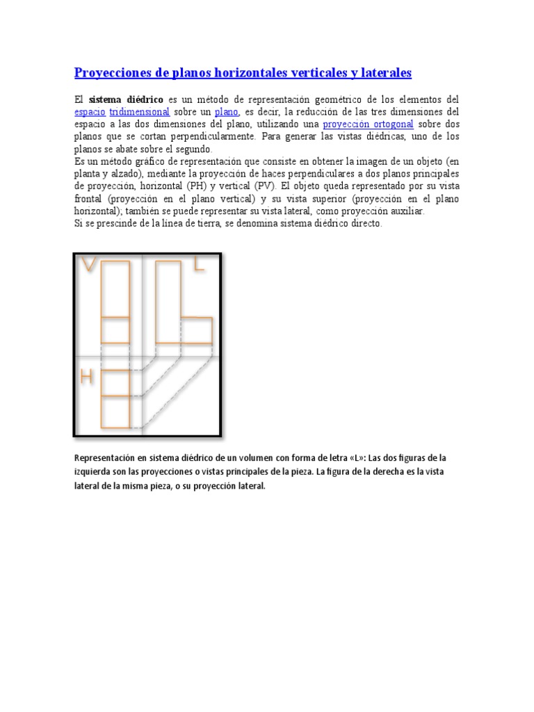 Proyecciones de Planos Horizontales Verticales y Laterales | PDF