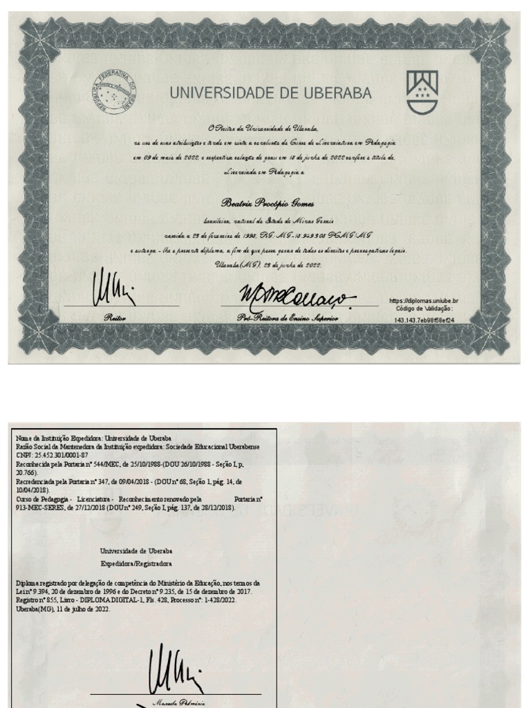.. DocDigitalizados DOC CERT DIPLOMAS ALUNO DIPLOMA DIGITAL RVDD 385139 ...