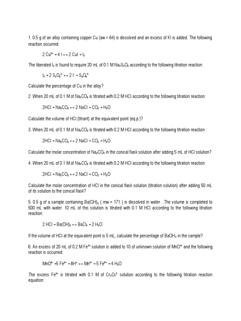 Chem Tech Reviewer | PDF | Titration | Chemistry Chem Tech Reviewer | PDF | Titration | Chemistry