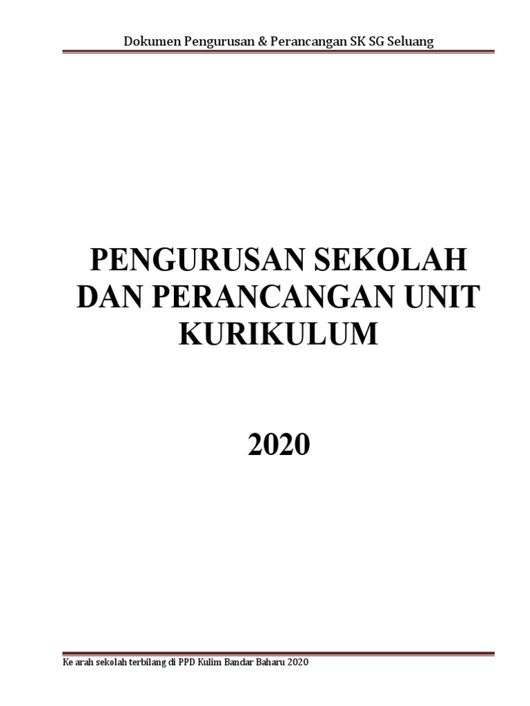 Dokumen Pengurusan SKSS 2020 | PDF