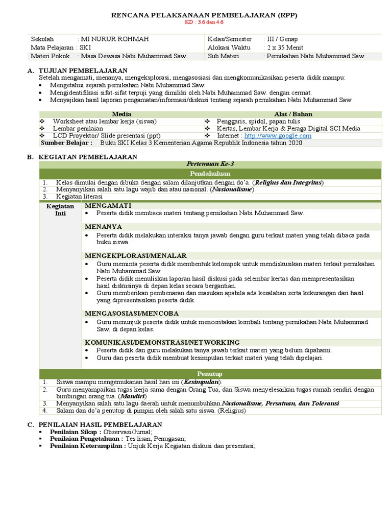 RPP II SKI Kelas III | PDF