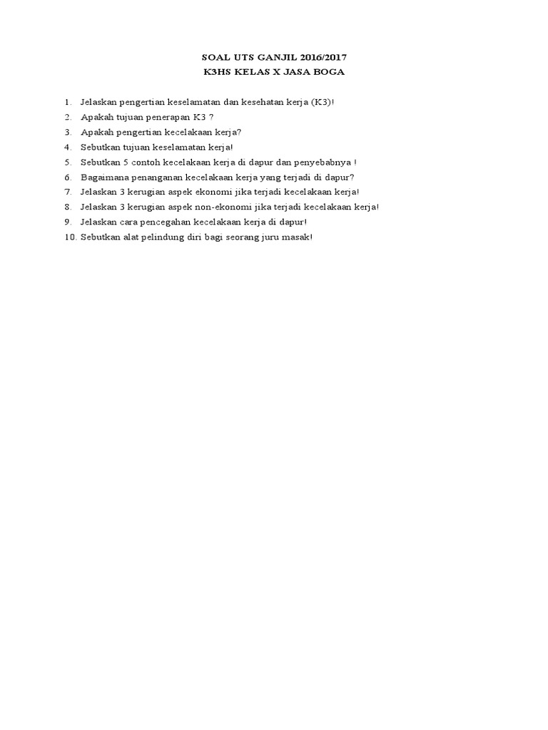 Uts Ganjil K3HS | PDF