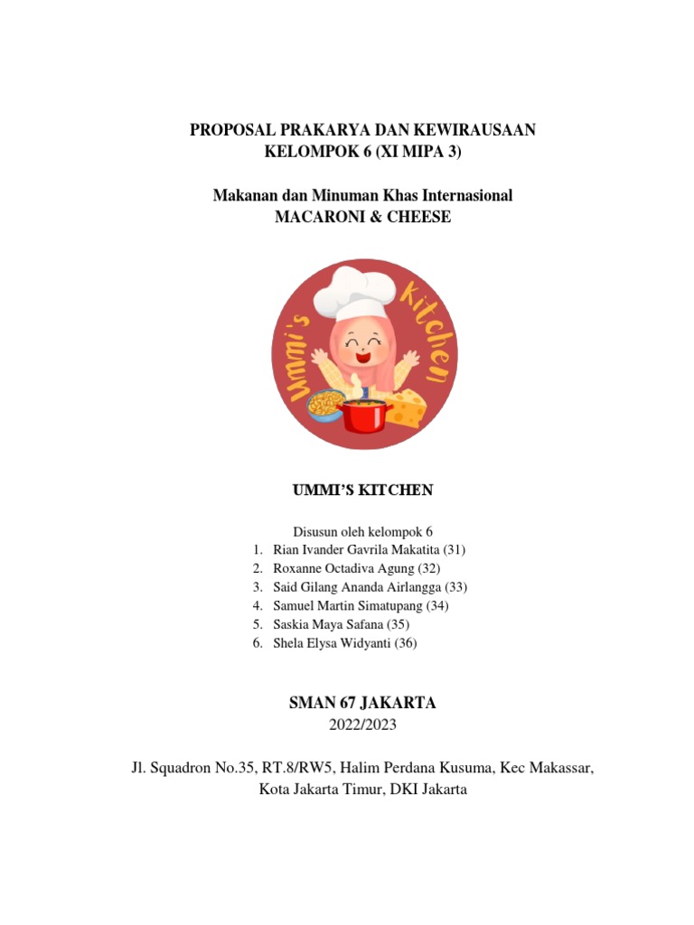 Kel6 - Proposal Mac & Cheesee | PDF