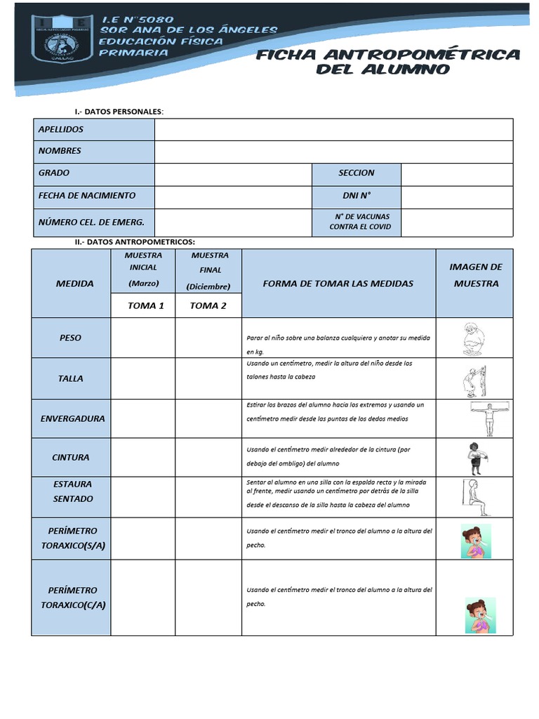Semana 02 Ficha Antropometrica 2023 | PDF
