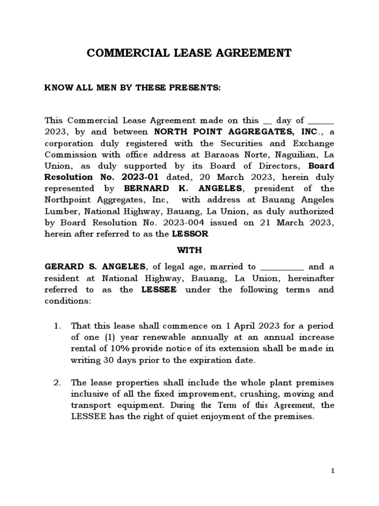 Lease Agreement | PDF | Lease | Civil Law (Common Law) Lease Agreement | PDF | Lease | Civil Law (Common Law)