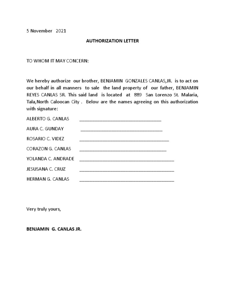 Authority Letter | PDF